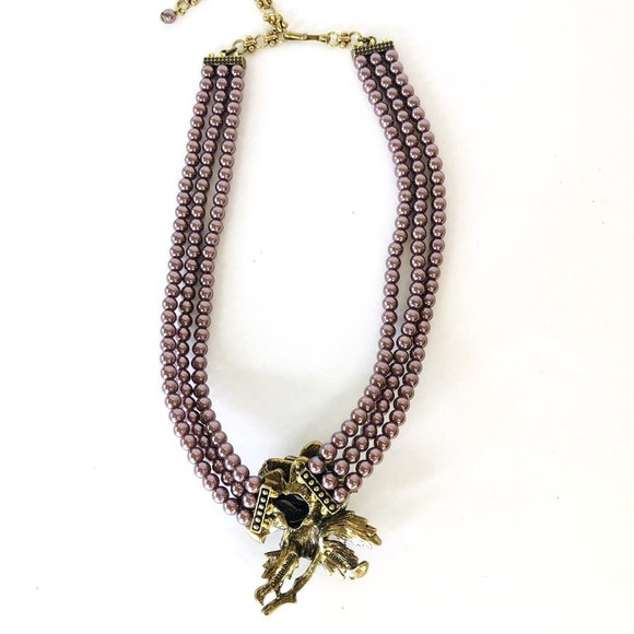 Heidi Daus | Jewelry | Heidi Daus Purple Faux Pearl Blooming Rose ...